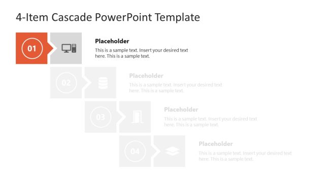 Customizable 4-Item Cascade Slide Template - SlideModel