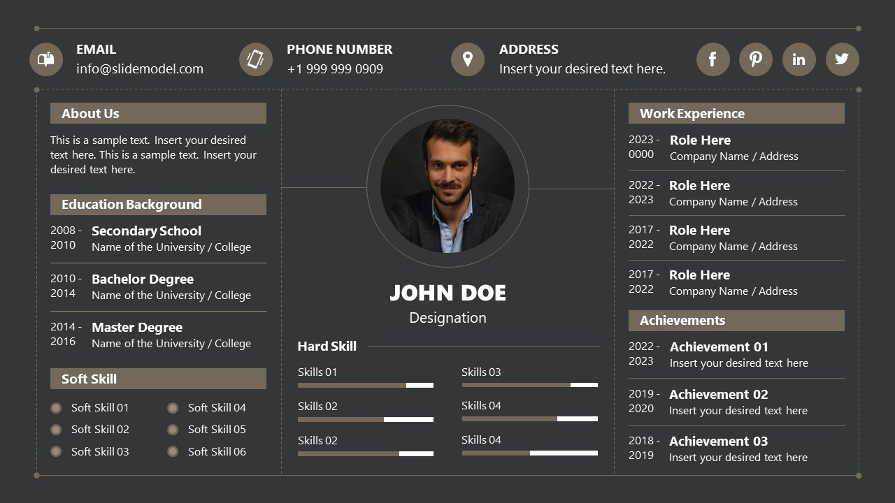 One-page Personal Resume PowerPoint Template One-page Personal Resume PowerPoint Template