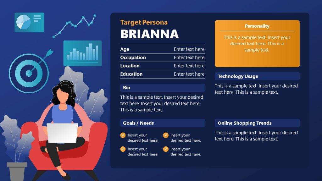 Target Persona Presentation Slide with Dark Background - SlideModel