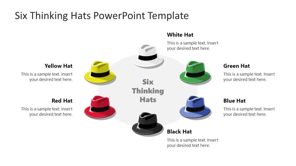 Six Thinking Hats Presentation Template Slide - SlideModel