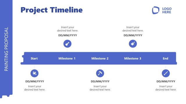 Horizontal Project Timeline Slide - Painting Proposal Template - SlideModel
