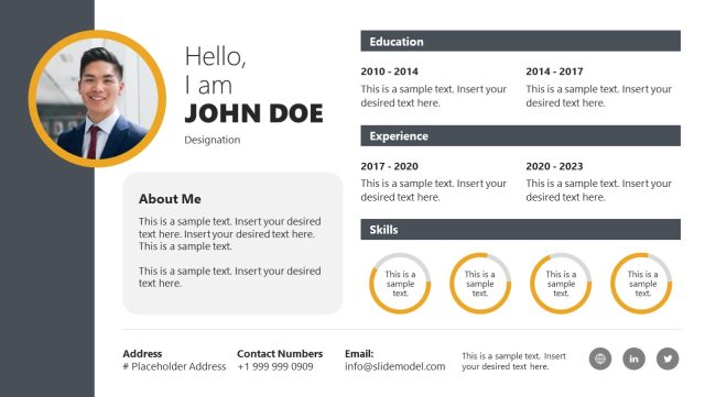 One Slide Resume Template for Presentation - SlideModel