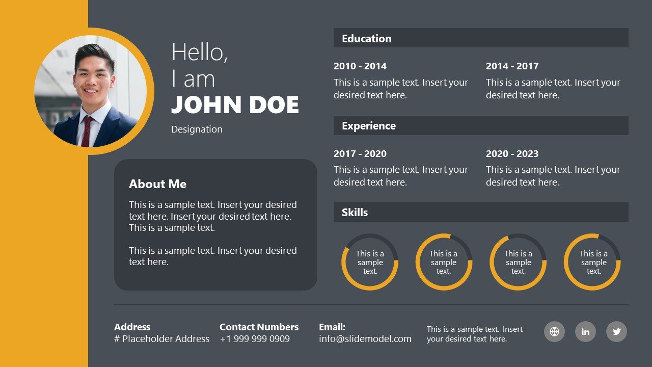 One Slide Resume Presentation Template - SlideModel