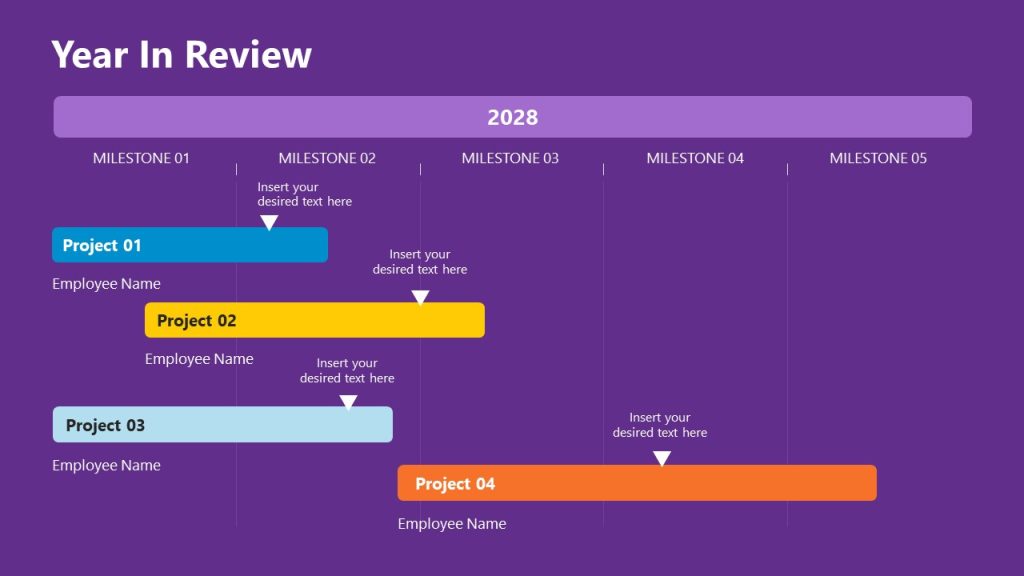 PowerPoint Slide for Year in Review Timeline - SlideModel