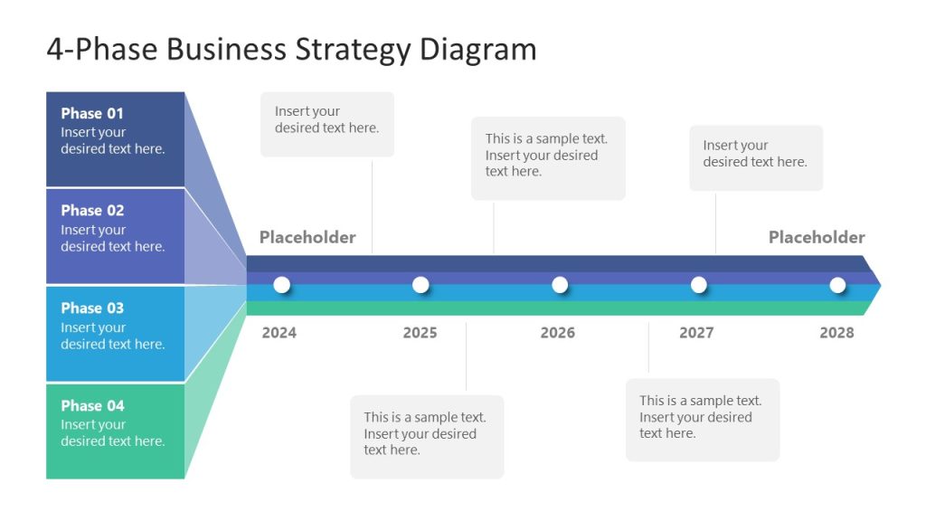 4-Phase Business Strategy Diagram PPT Slide - SlideModel