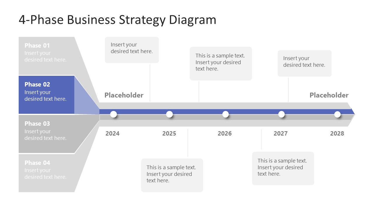 4-Phase Business Strategy Diagram Template for PowerPoint