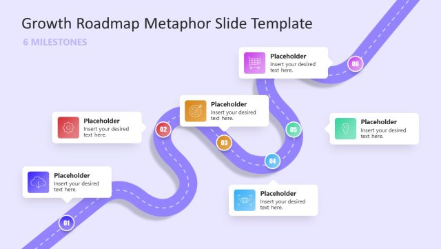 Editable Six Milestone Slide - Growth Metaphor Roadmap Template - SlideModel