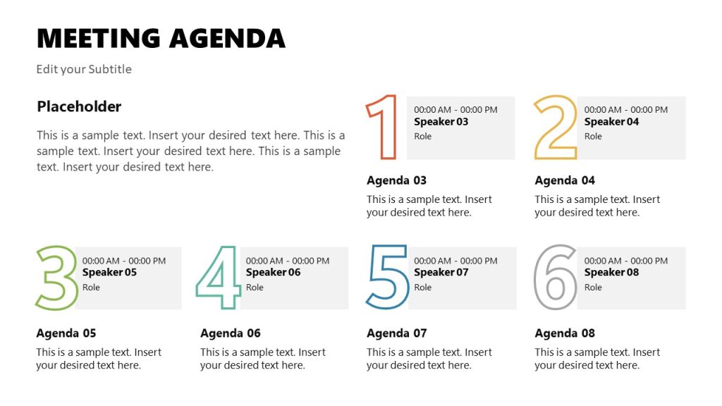 White Background Slide for Meeting Agenda Template - SlideModel