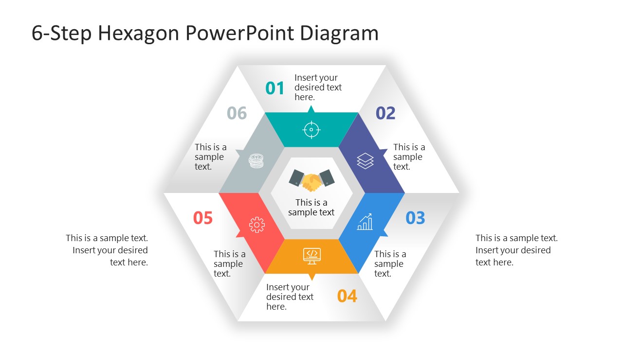 6 Step Hexagon PowerPoint Diagram