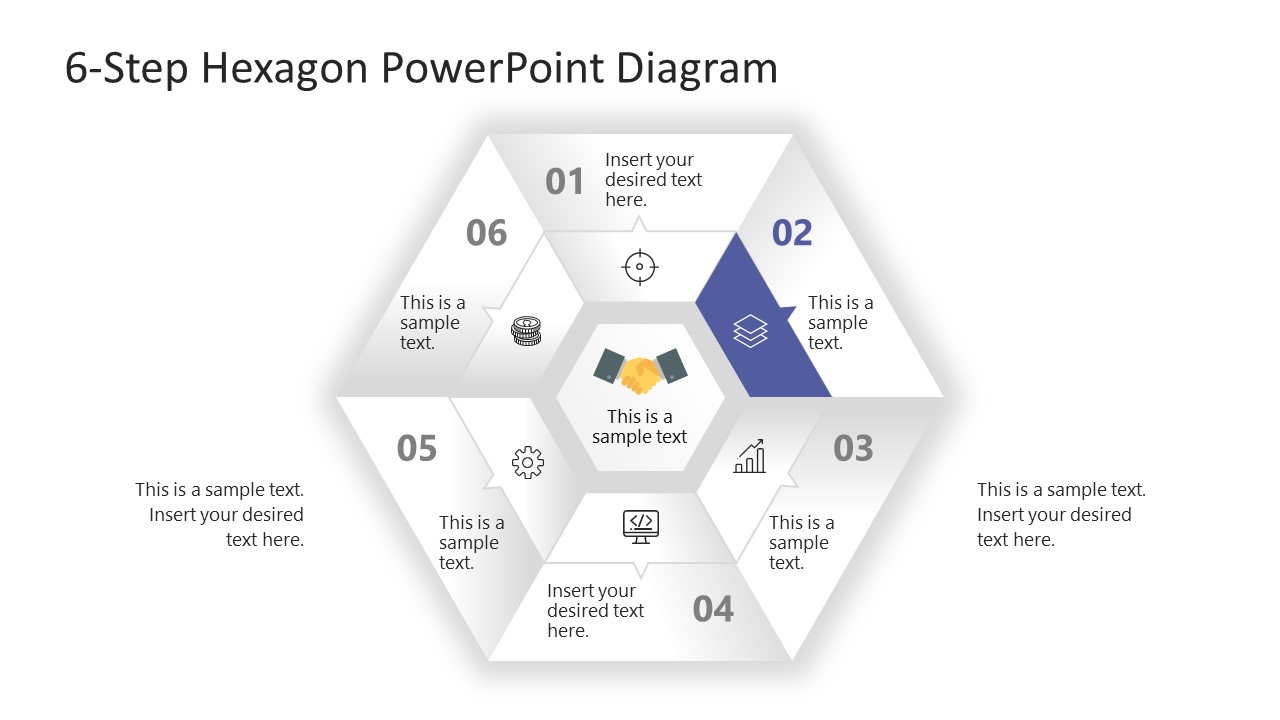 6-Step Hexagon PowerPoint Diagram