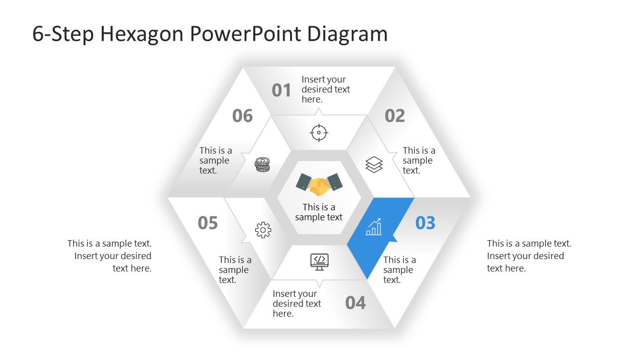 6-Step Hexagon PowerPoint Diagram