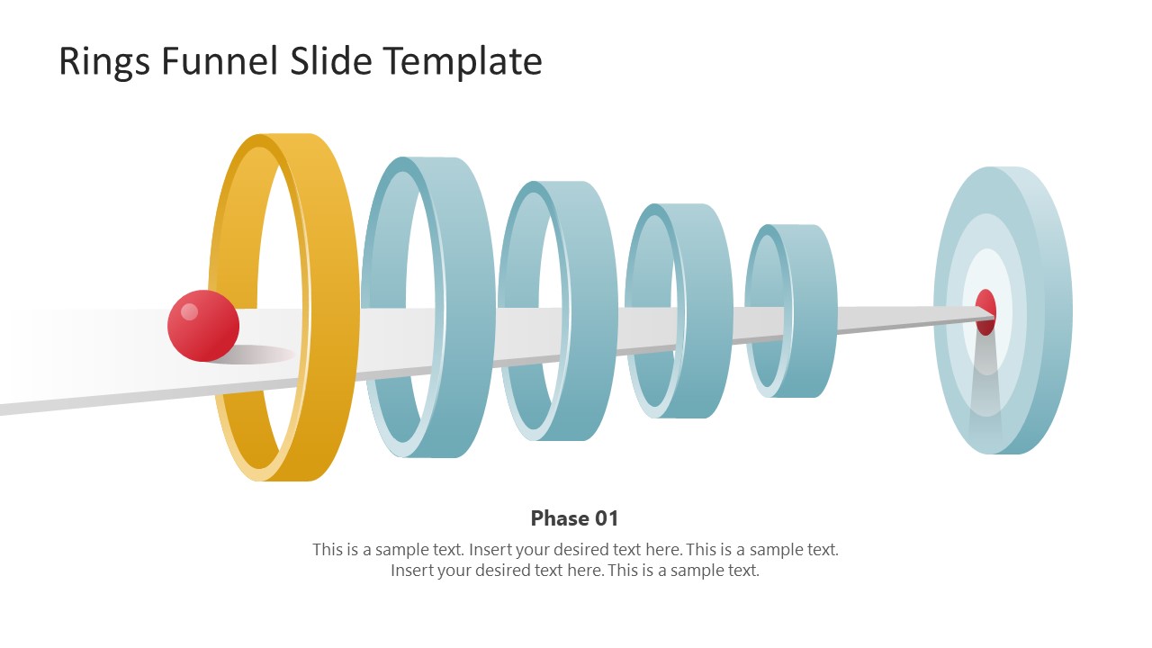 Rings Funnel with Goal Target PowerPoint Template