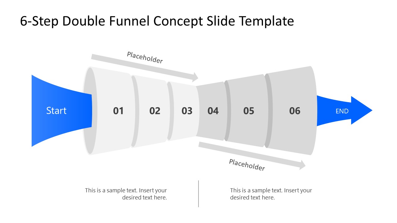 6-Step Double Funnel Concept PowerPoint Template