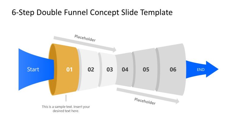 6-Step Double Funnel Concept Presentation Template - SlideModel