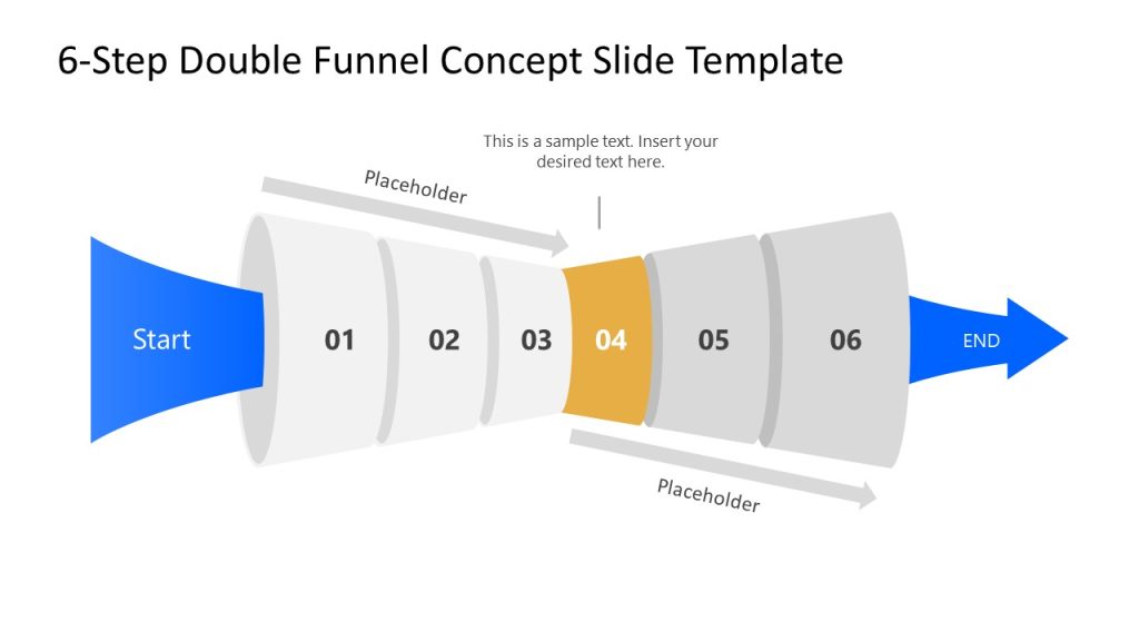 6-Step Double Funnel Concept Slide Template - SlideModel