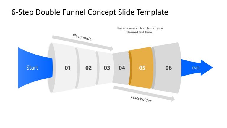 6-Step Double Funnel Concept Template Slide - SlideModel