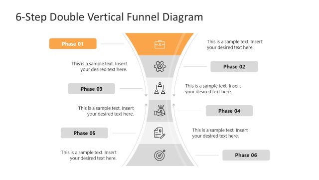 6-Step Vertical Double Funnel Presentation Template - SlideModel