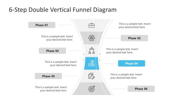 6-Step Vertical Double Funnel Template for Presentation - SlideModel