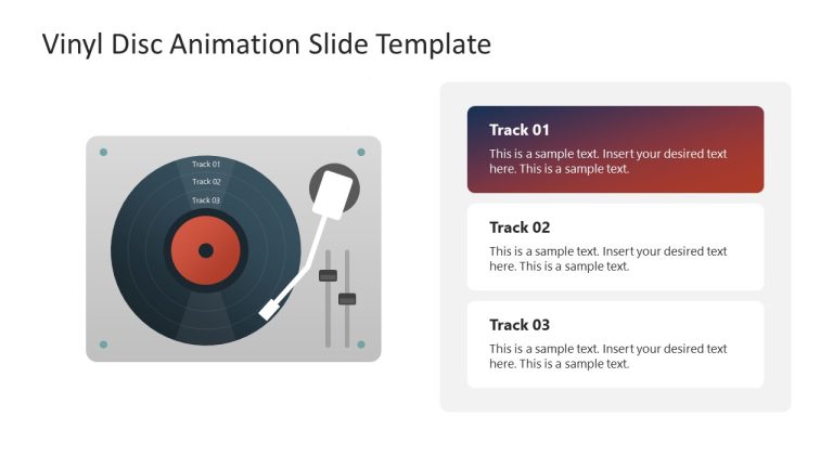 Vinyl Disc Animation PowerPoint Slide - SlideModel