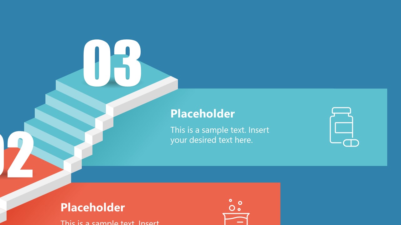Animated 3D Stairs Diagram PowerPoint Template