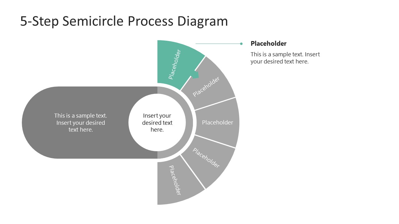 5-Step Semicircle Process Diagram for PowerPoint