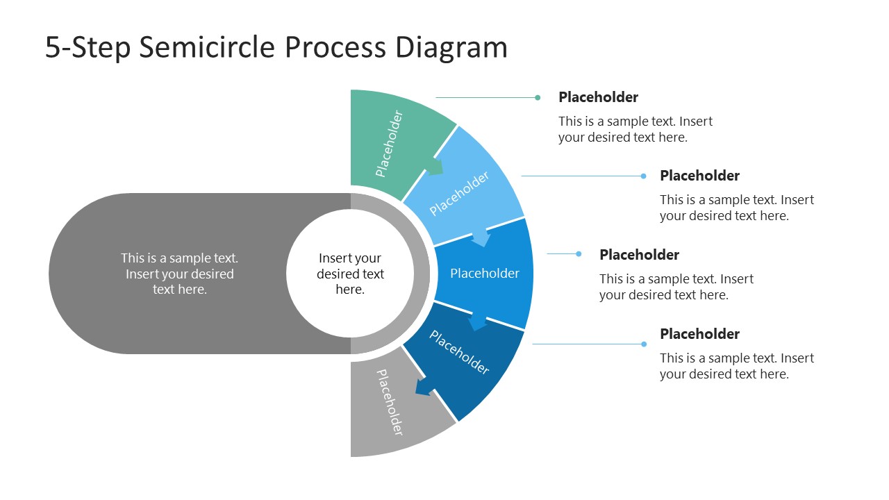 5-Step Semicircle Process Diagram for PowerPoint