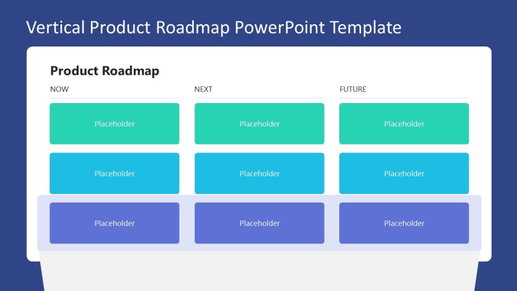 Product Roadmap Slide Template with Text Boxes - SlideModel