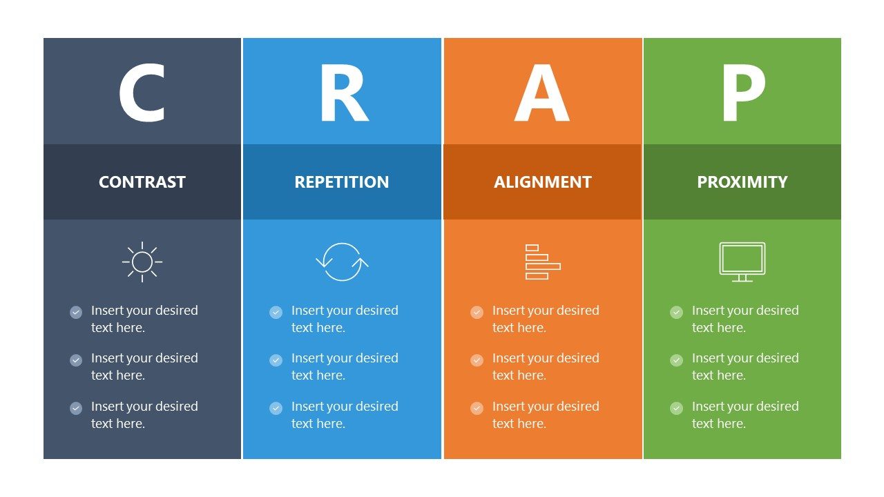 CRAP Design Principle PowerPoint Template - SlideModel