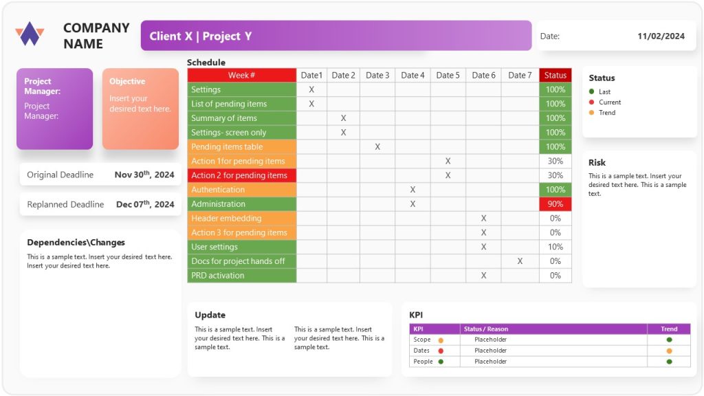 Simple Status Report Presentation Template - SlideModel