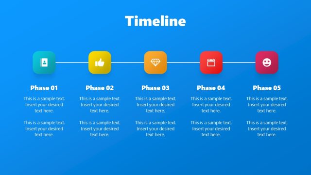 Five Step Story Timeline Slide for Book Report Presentation - SlideModel