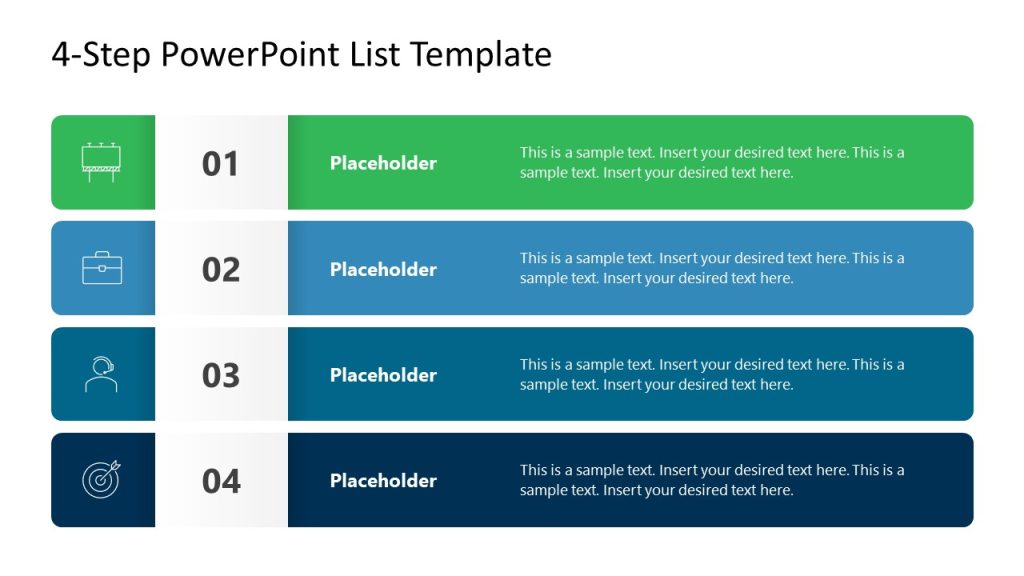 4-Step PPT List Template - SlideModel