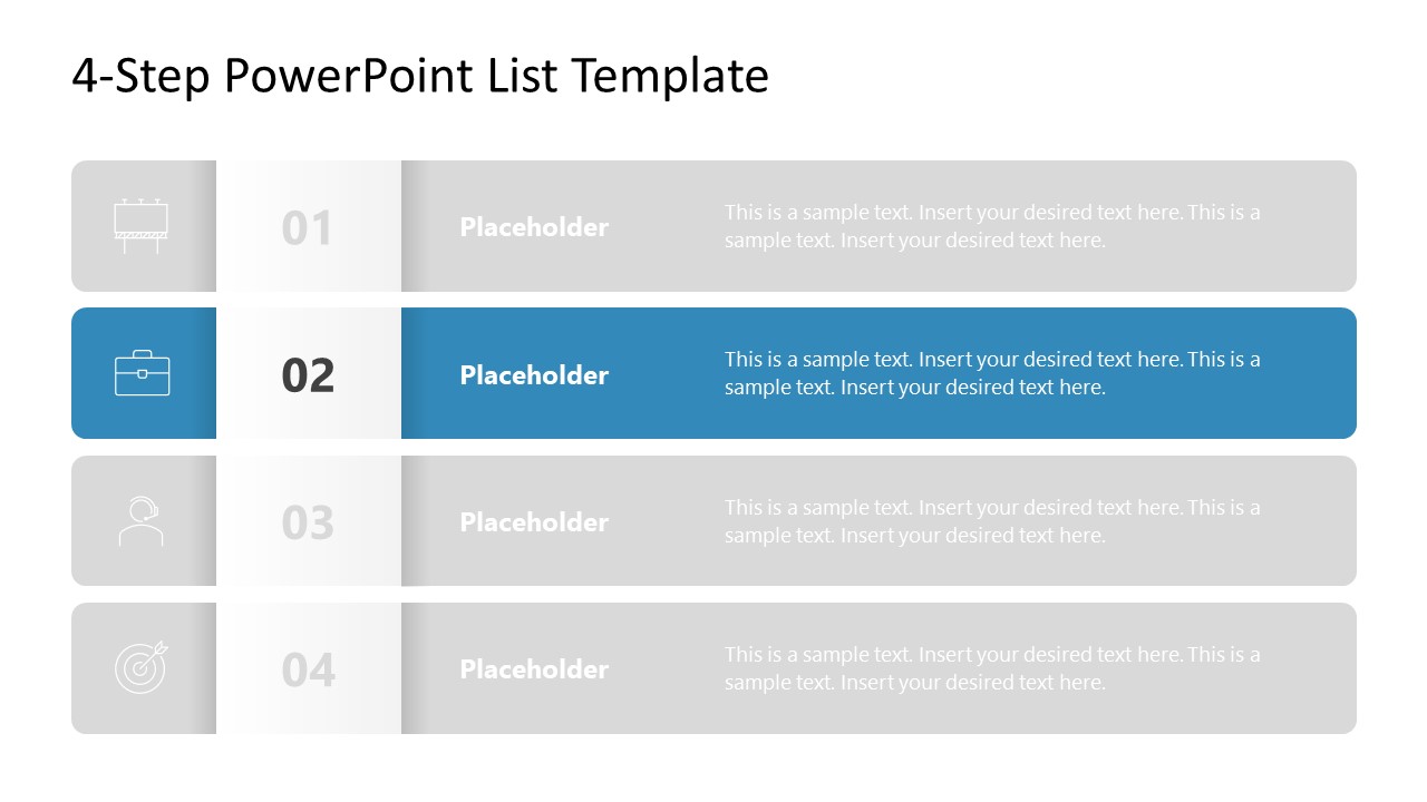 4-Step PowerPoint List Template