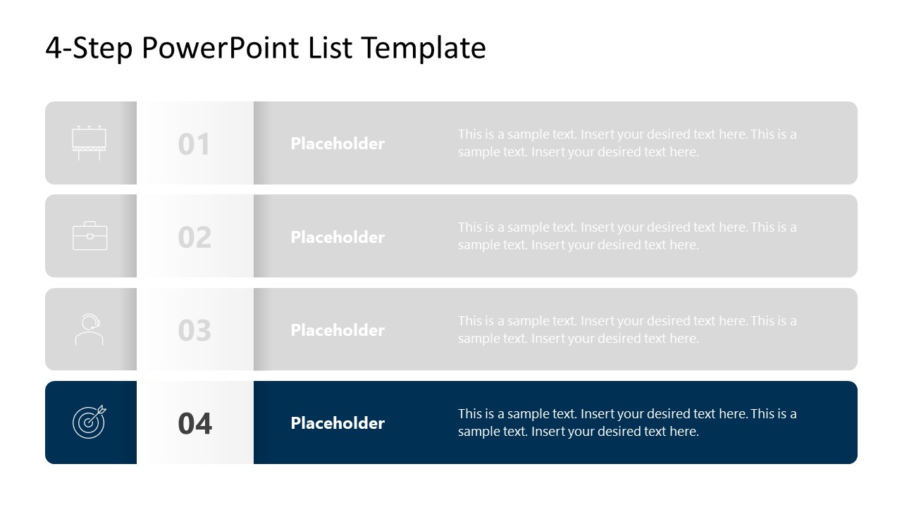 4-Step PowerPoint List Template
