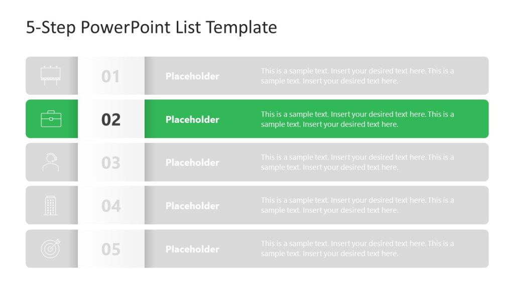 5 Item List Template for PowerPoint Presentation - SlideModel