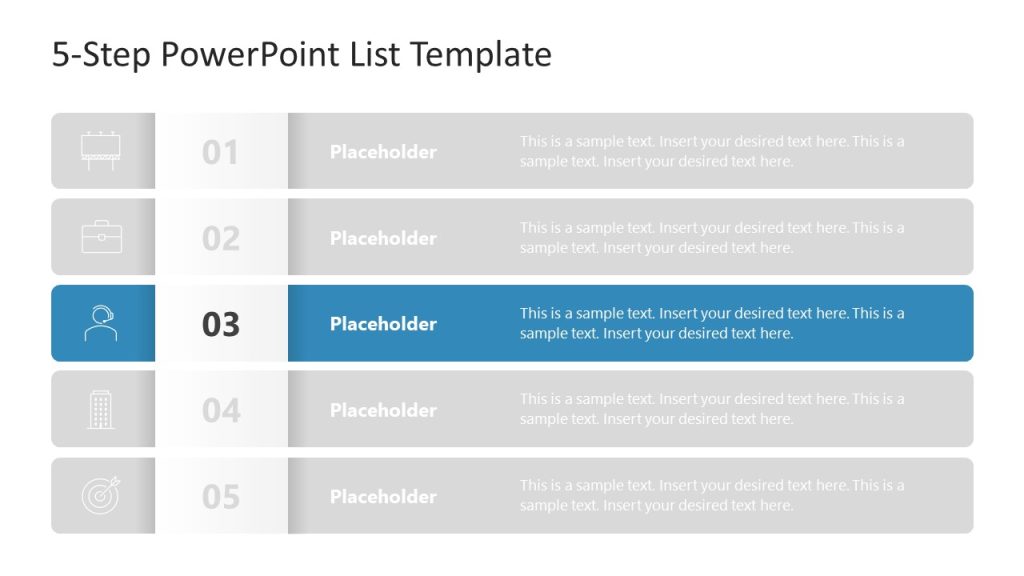 List Item Number Three Slide Template for PowerPoint - SlideModel