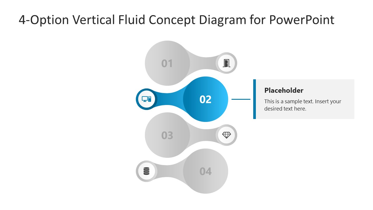 4-Option Vertical Fluid Concept PowerPoint Template