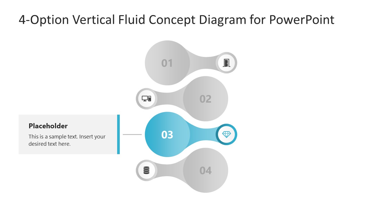 4-Option Vertical Fluid Concept PowerPoint Template