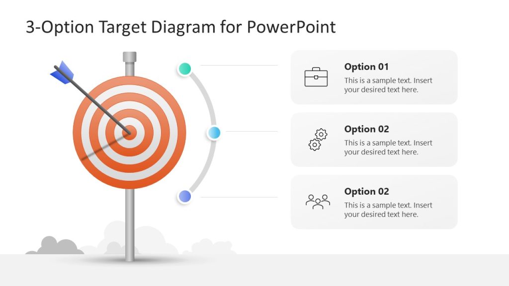 3-Option Target Diagram PPT Slide - SlideModel