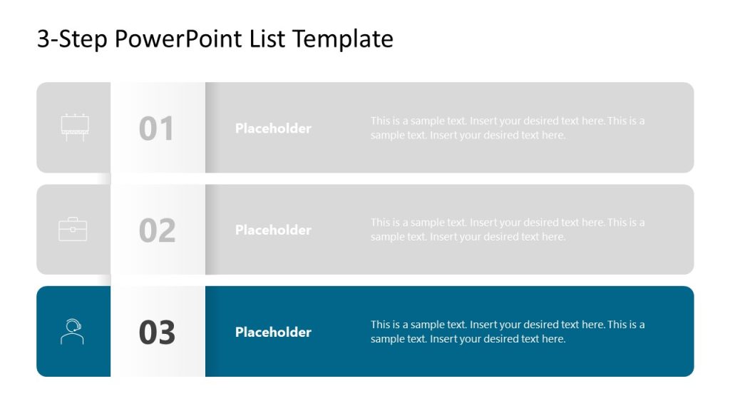 3-Step List Template for Presentation - SlideModel
