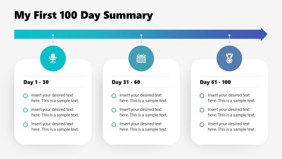 My First 100 Day Summary Slide - SlideModel