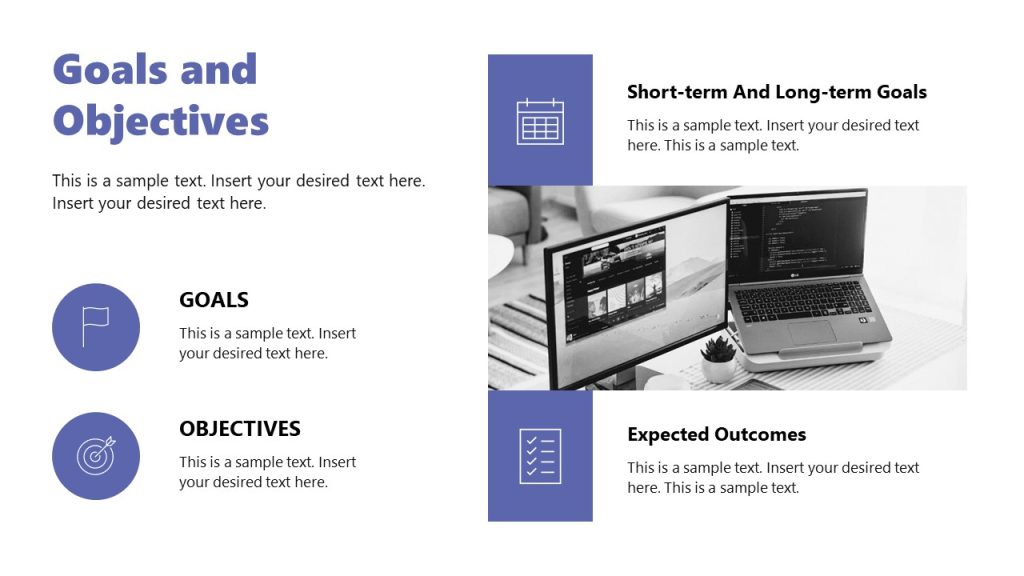 Goals and Objectives Slide for IT Service Delivery PowerPoint - SlideModel
