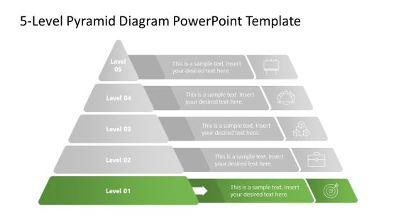 Editable 5-Level Pyramid Diagram PPT Template - SlideModel