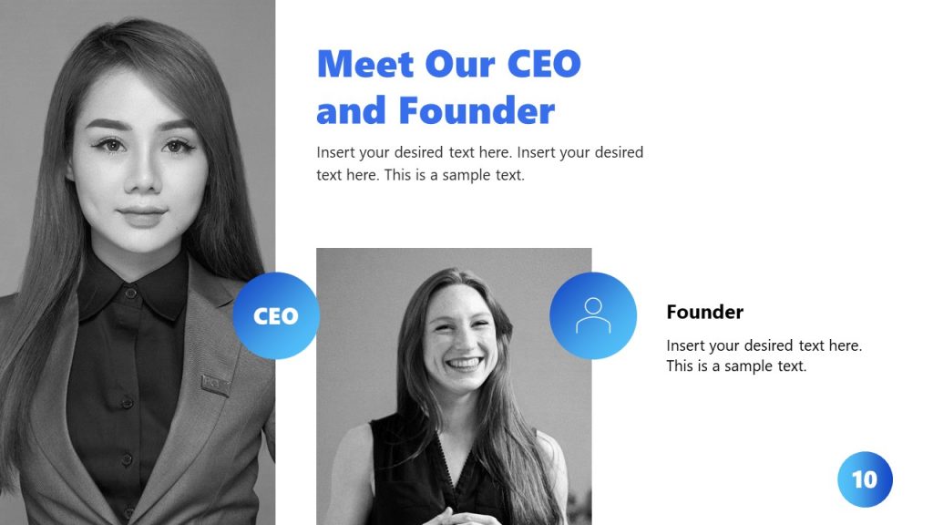 CEO Introduction Slide for Buisness Profile Presentation - SlideModel