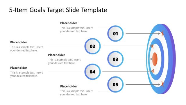 5-Item Goal Target Template - Title Slide - SlideModel