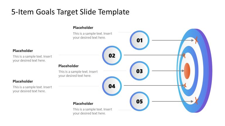 5-Item Goal Target Template - Title Slide - SlideModel