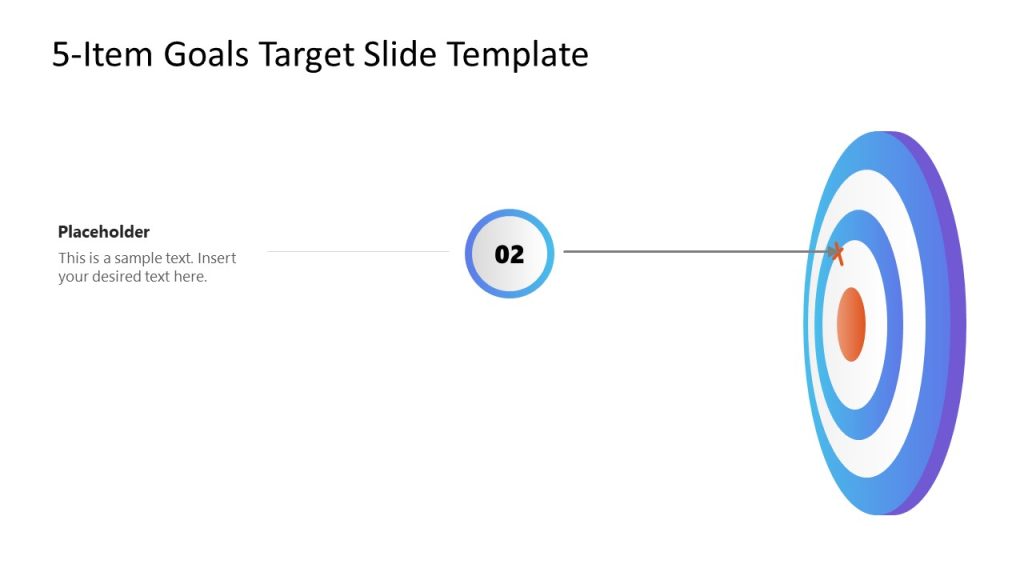 Customizable 5-Item Goal Target PPT Template - SlideModel