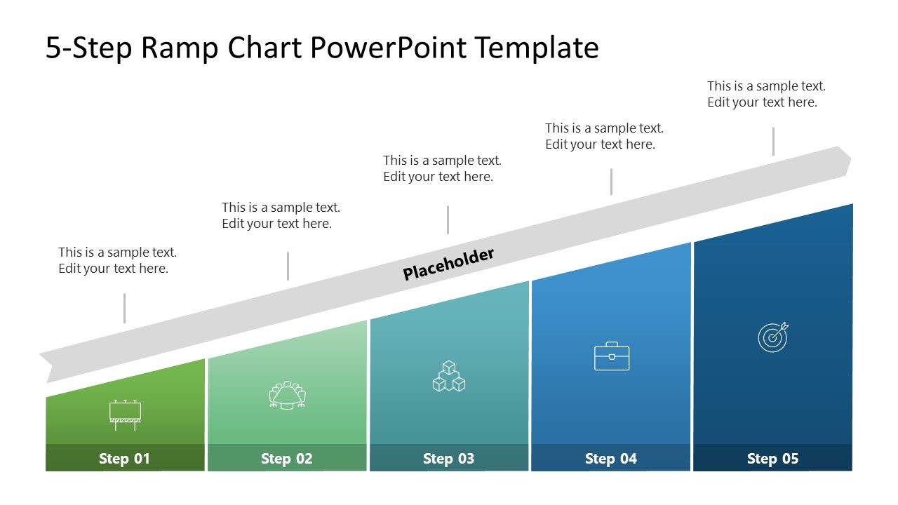 5 Step Ramp Chart Slide Template - SlideModel