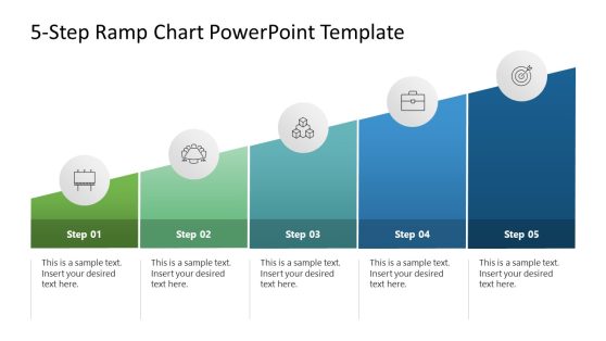 PPT Slide Template with Five Step Ramp Chart - SlideModel