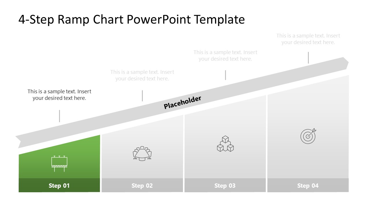 4-Step Ramp Chart PowerPoint Template