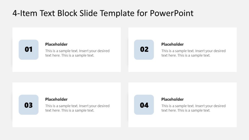 4-Item Text Block Slide Template for Presentation - SlideModel